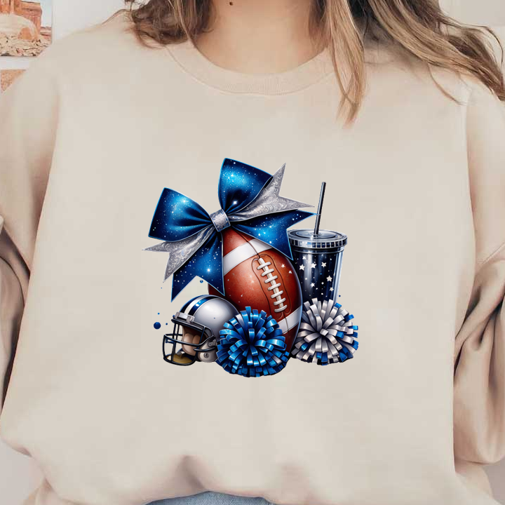 Festive Football DTF Transfers with Sparkly Bow | MakeDTF