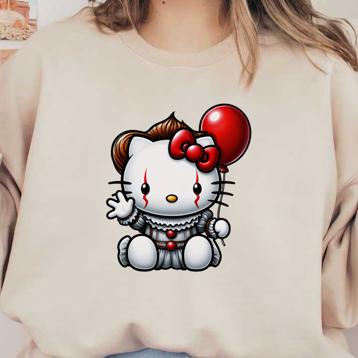 Cute Hello Kitty Clown DTF Transfers & Prints - Whimsical Illustration ...
