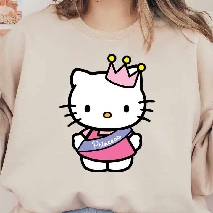 Hello Kitty Princess DTF Transfers - Pink Crown & Gown | MakeDTF