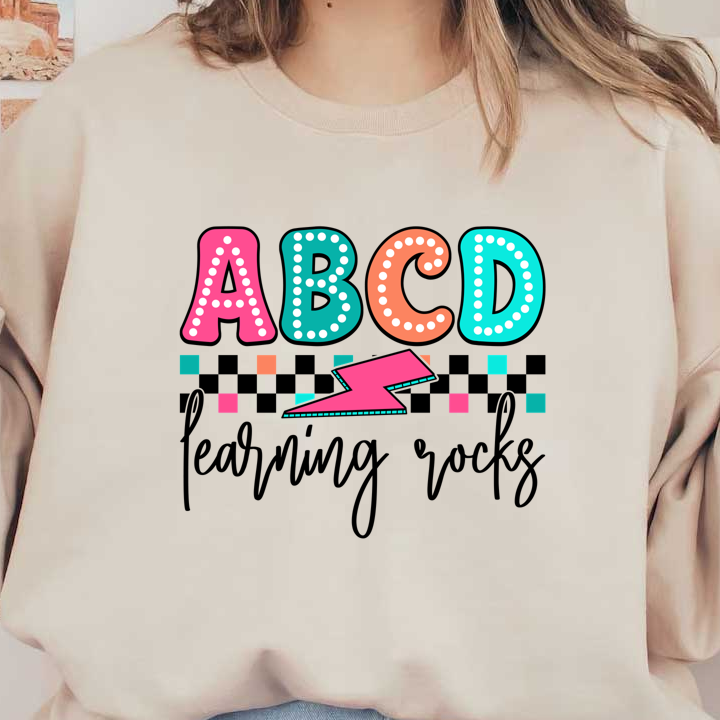Colorful ABCD Lettering with Lightbulb Accents - DTF Transfers & Prints ...