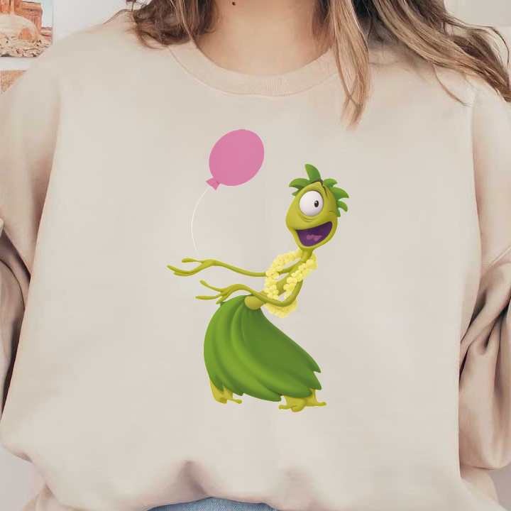 Cheerful Green Hula Character DTF Transfer Design | MakeDTF