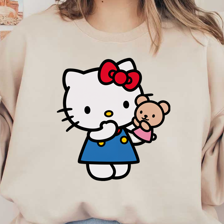 Charming Hello Kitty DTF Transfers: Blue Dress & Red Bow | MakeDTF