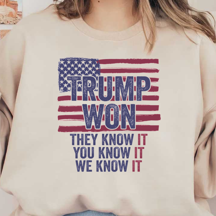 "TRUMP WON" Graphic on Stylized Flag | DTF Transfers & Prints | MakeDTF