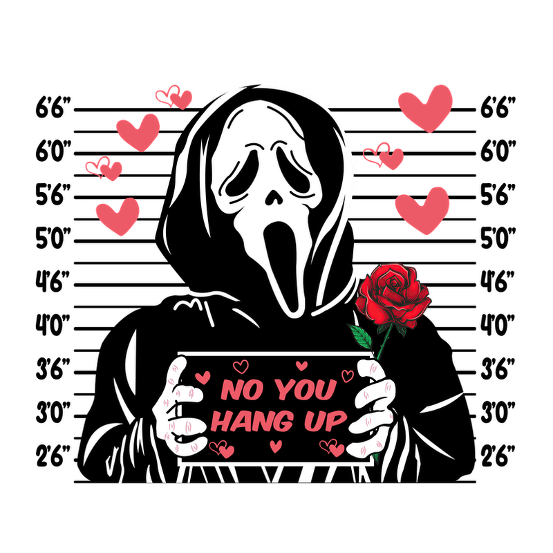 "Halloween t-shirt with Ghostface holding a rose and a love message ...