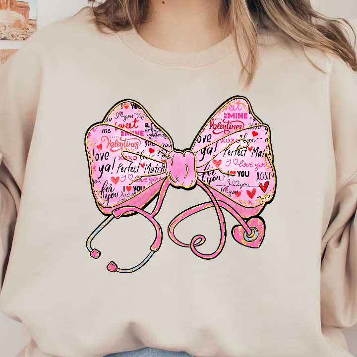 A valentine-themed stethoscope bow with love messages. – MakeDTF