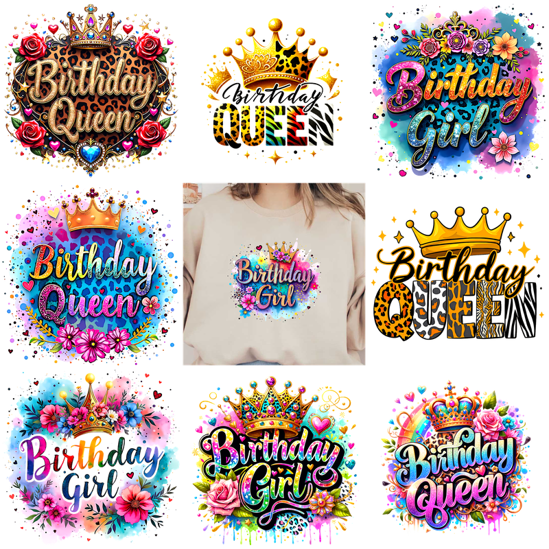 Celebrate in style with these vibrant "Birthday Queen" and "Birthday ...
