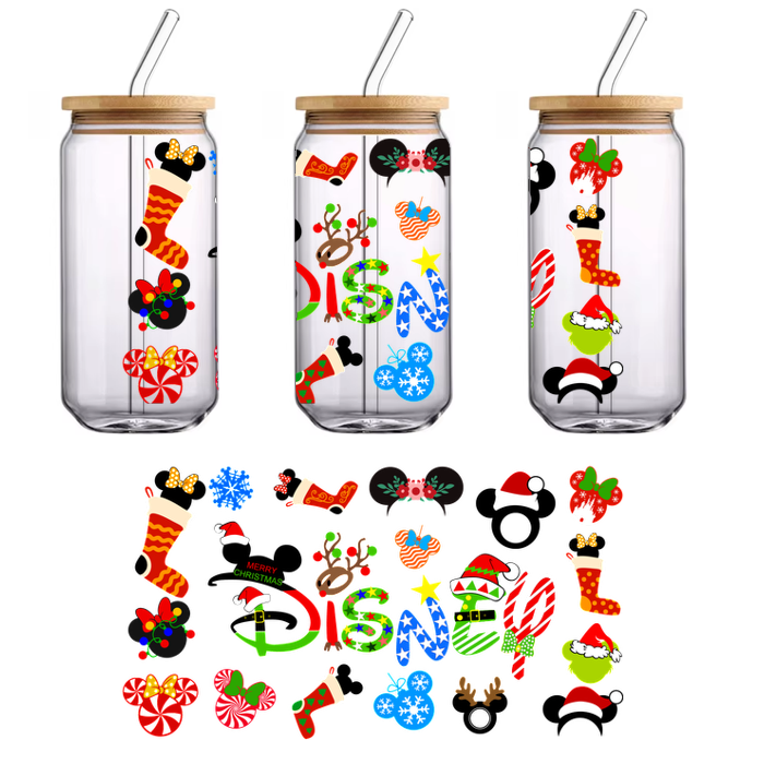 Vibrant Disney Christmas Icons | Stockings, Hats & Motifs - UV DTF ...